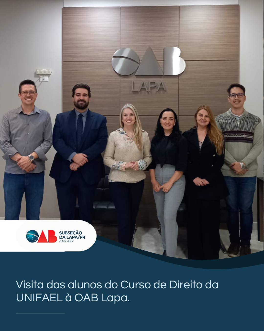 Visita dos alunos do Curso de Direito da UNIFAEL à OAB Lapa. - OAB Lapa